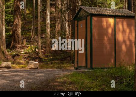 Outhouses at Prior Centennial Campground, North Pender Island, British ...