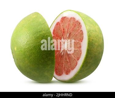 Fresh pomelo, pummelo, grapefruit, shaddock on black background, fruit ...