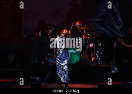 Shirley Manson, lead singer of Garbage, during her guest appearance ...