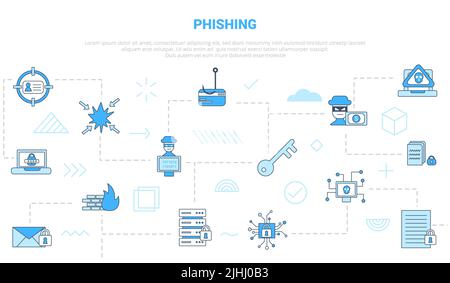 phishing concept with icon set template banner and circle round shape vector illustration Stock ...