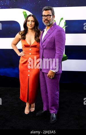 Director Jordan Peele and his wife, actress Chelsea Peretti attend the ...
