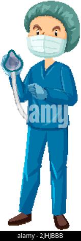 Nurse anaesthetist cartoon character illustration Stock Vector Image ...