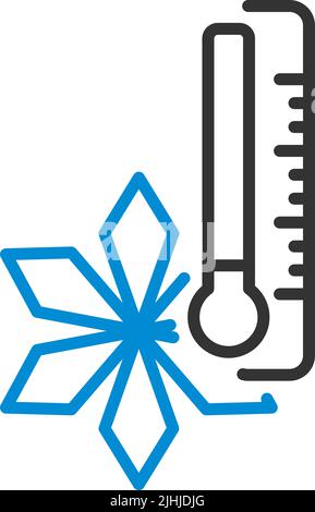 Winter Cold Icon. Editable Bold Outline With Color Fill Design. Vector ...
