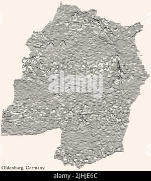 Oldenburg city map, Germany - Topographic vector map poster Stock ...