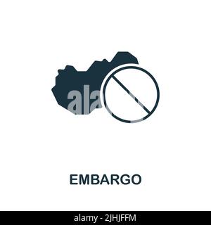 Embargo icon. Monochrome simple line Economic Crisis icon for templates ...