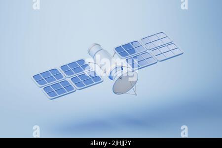 Space orbital satellite, aerospace and communications concept, 3d ...