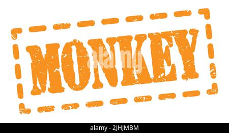 MONKEY text written on orange round stamp sign Stock Photo - Alamy