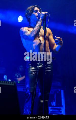 Rkomi on stage during Rkomi - insuperabile Summer Tour 2022, Italian ...