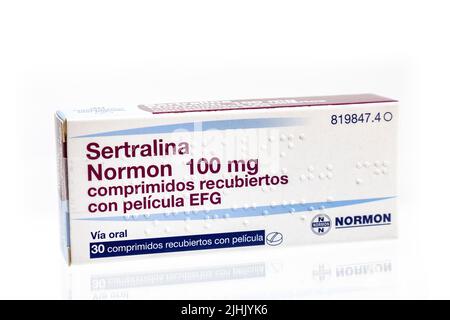 A box of SSRI (selective serotonin reuptake inhibitor) antidepressant ...