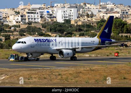 MedSky Airways Airbus A320-214 (Reg.: 9H-MSA) operating a flight from ...
