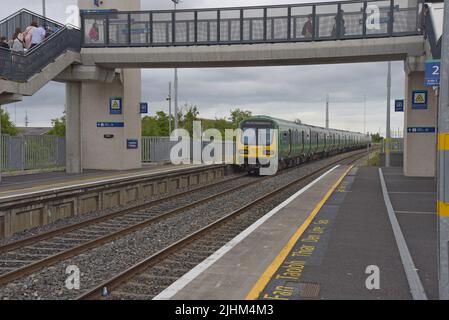 Irish Railways train at Broombridge Station, Dublin, Ireland, July 2022 ...