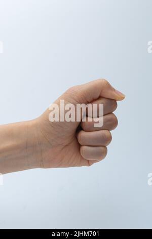 Finger gestures in various actions on a white background Stock Photo ...