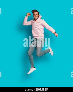 Full size photo of active crazy grandpa moving dance senior party raise ...