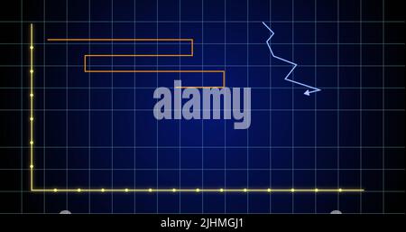 Image of graph on navy background Stock Photo - Alamy