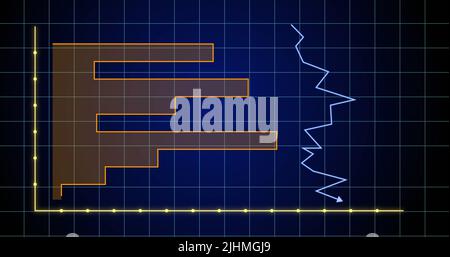 Image of graph on navy background Stock Photo - Alamy