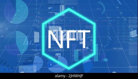 Image of data processing over nft coin Stock Photo - Alamy