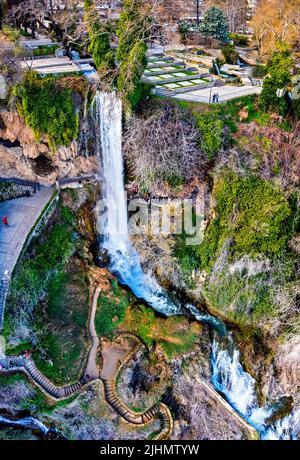 Edessa town and its famous waterfalls, Pella, Macedonia, Greece Stock ...