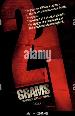 21 GRAMS, FILM POSTER, 2003 Stock Photo - Alamy