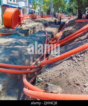 Underground telephone cables Stock Photo - Alamy