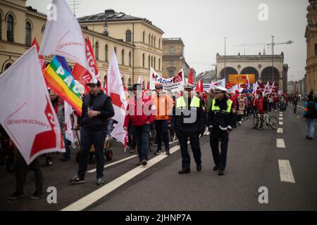Munich, Germany. 01st May, 2022. On May 1st 2022 more than thousand ...
