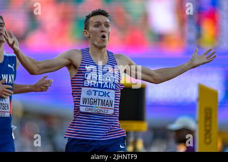 Jake Wightman of Great Britain competing in the men’s 1500m race at the ...