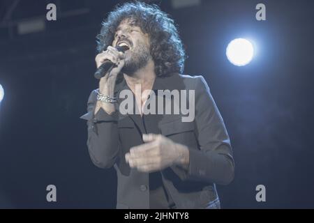 July 19, 2022, Ferrara, Emilia Romagna, Italy: The singer Francesco ...