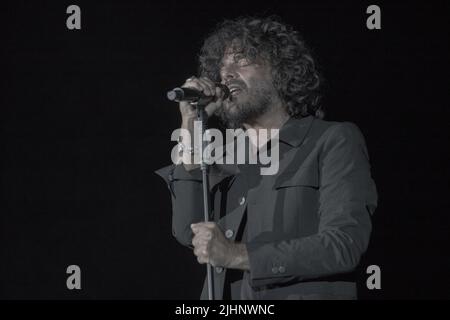 July 19, 2022, Ferrara, Emilia Romagna, Italy: The singer Francesco ...