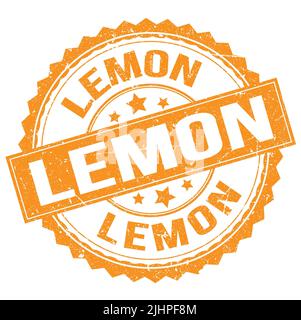 LEMON text written on orange lines stamp sign Stock Photo - Alamy
