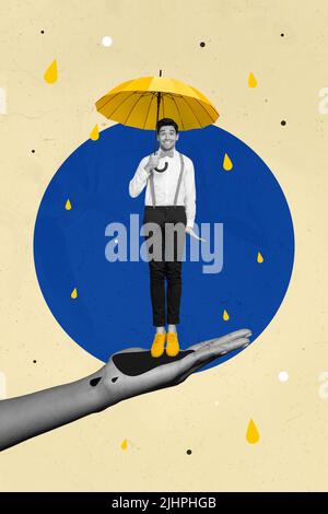 Composite collage photo of young smile charming bob hair lady red ...