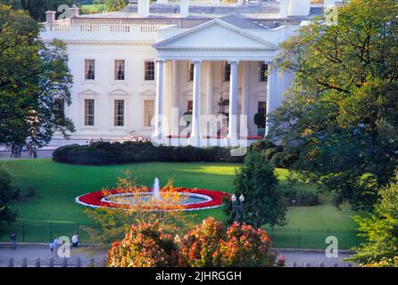 Aerial view of a government building, White House, Washington DC, USA ...