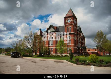 A view of a Historic Miami County Kansas (KS) Courthouse in Paola on a ...