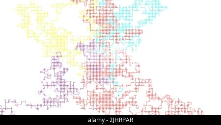 A map of countries designed with colorful squares and lines on white ...