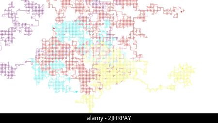 A map of countries designed with colorful squares and lines on white ...