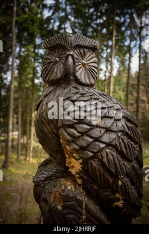 Closeup shot of a wooden owl figure Stock Photo - Alamy
