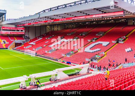 Partial view of Anfield. Anfield is a football stadium in Anfield ...