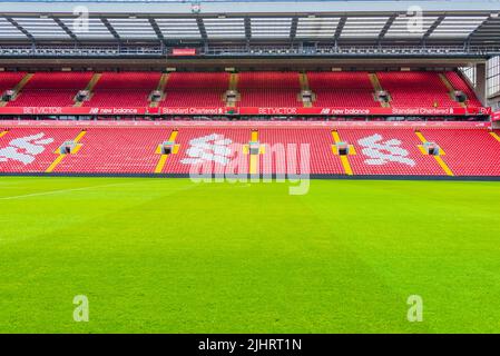 Partial view of Anfield. Anfield is a football stadium in Anfield ...