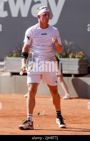 Alejandro Davidovich Fokina in action against Holger Rune (not pictured ...