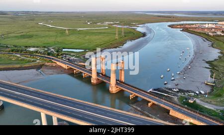 An aerial view of Sheppey Crossing Stock Photo - Alamy
