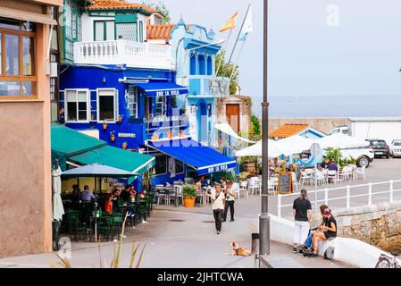 Promenade and restaurants next to port. Luanco, Gozón, Principality of ...