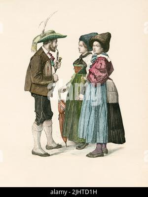 Fashion of Tyrol, Austria, 19th Century Stock Photo - Alamy