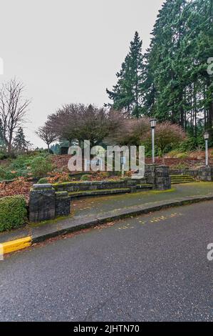 The marquee sign and stairs up to the entrance to the International ...