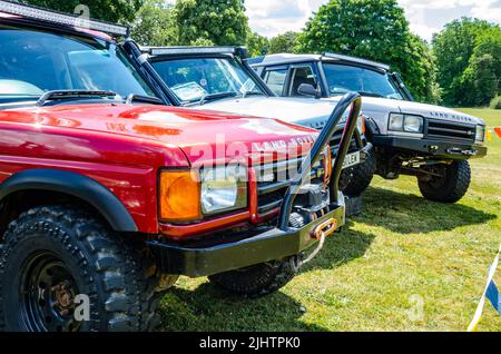 A collection of Land Rover and Range Rover 4x4 all-terrain off-road ...