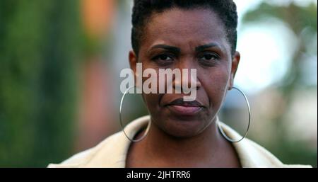 Upset african woman real disgust emotion talking to camera Stock Photo ...