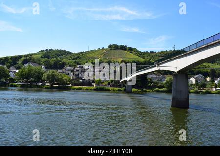 bridge across the Mosel in Zell Stock Photo - Alamy