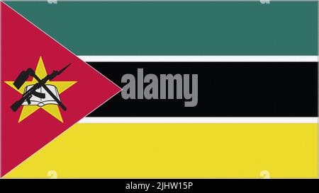 Flag of Mozambique. Fabric Texture. National symbol Stock Photo - Alamy