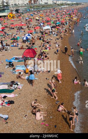 Brighton Beach UK during heatwave 2022 Stock Photo - Alamy