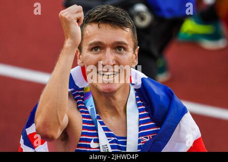 Jake Wightman (GBR) surprises in the men's 1500m to finish first during ...