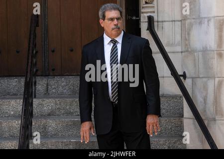 Matthew Calamari attends funeral of Ivana Trump at St. Vincent Ferrer ...