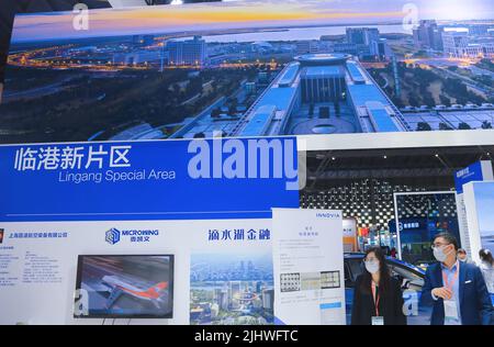 The photo shows tesla's electric car Gigafactory at the 8th China ...