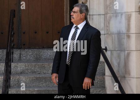 Matthew Calamari attends funeral of Ivana Trump at St. Vincent Ferrer ...